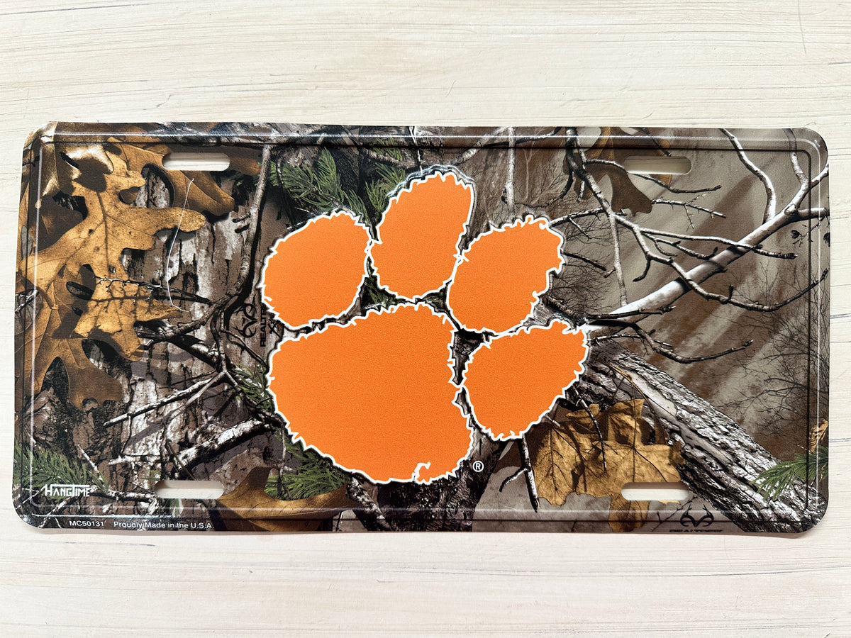 Clemson University Camo Metal License Plate – Tomlinson Sales Company